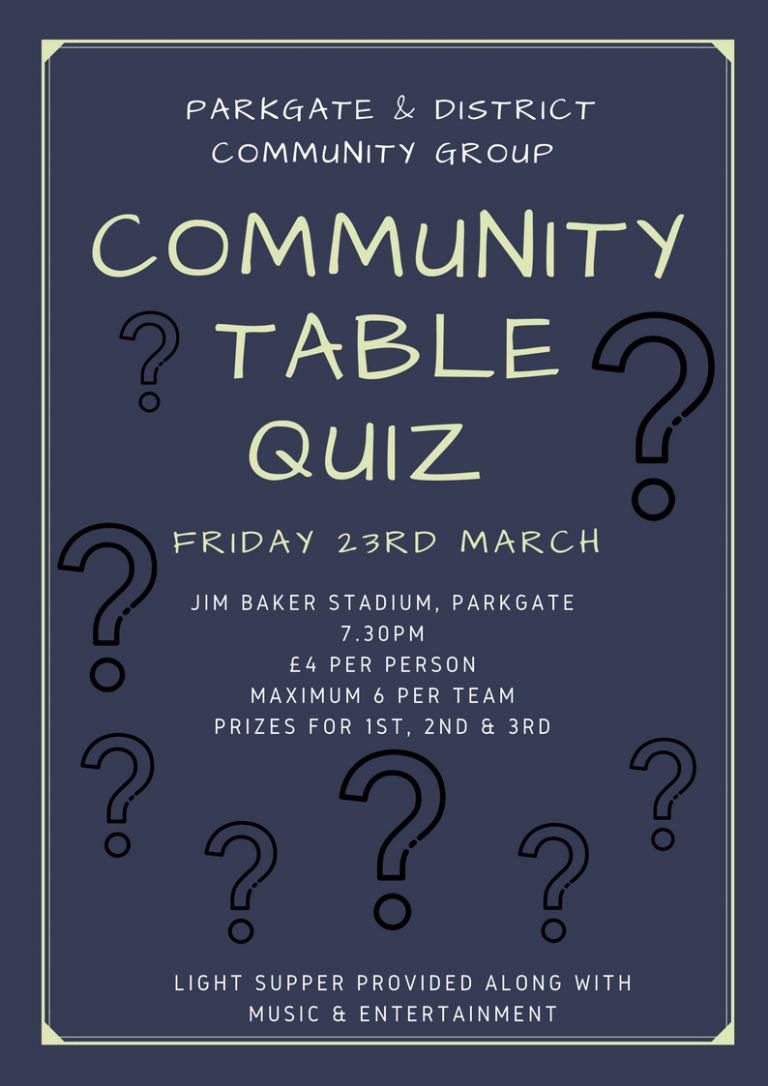Community Table Quiz - Parkgate & District Community Group